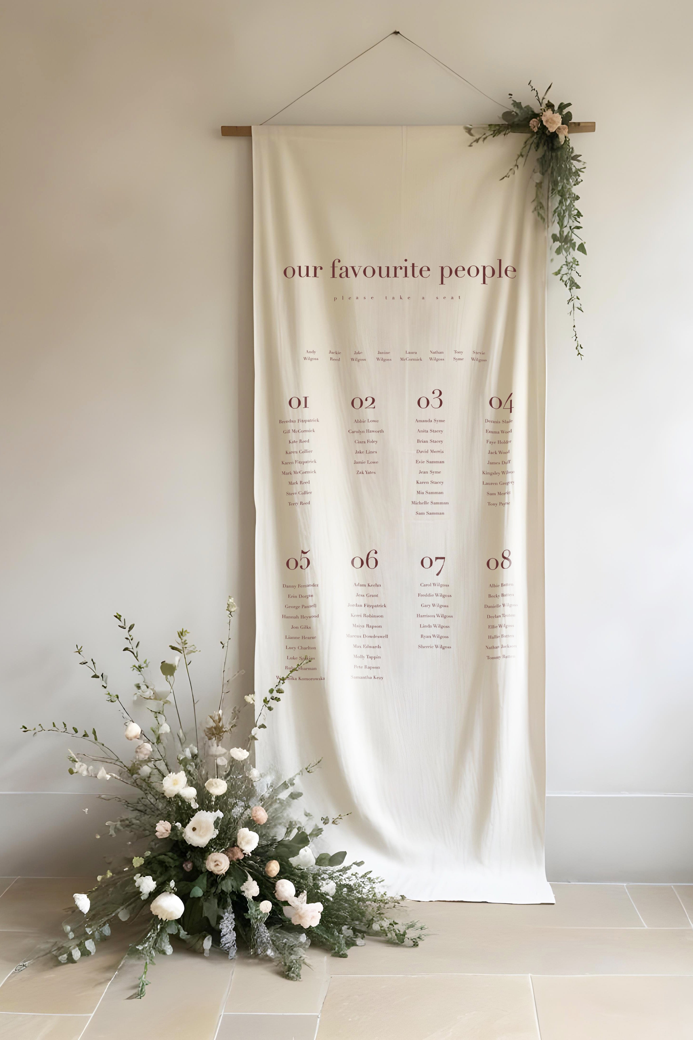August Linen Seating Chart – Smith & The Magpie