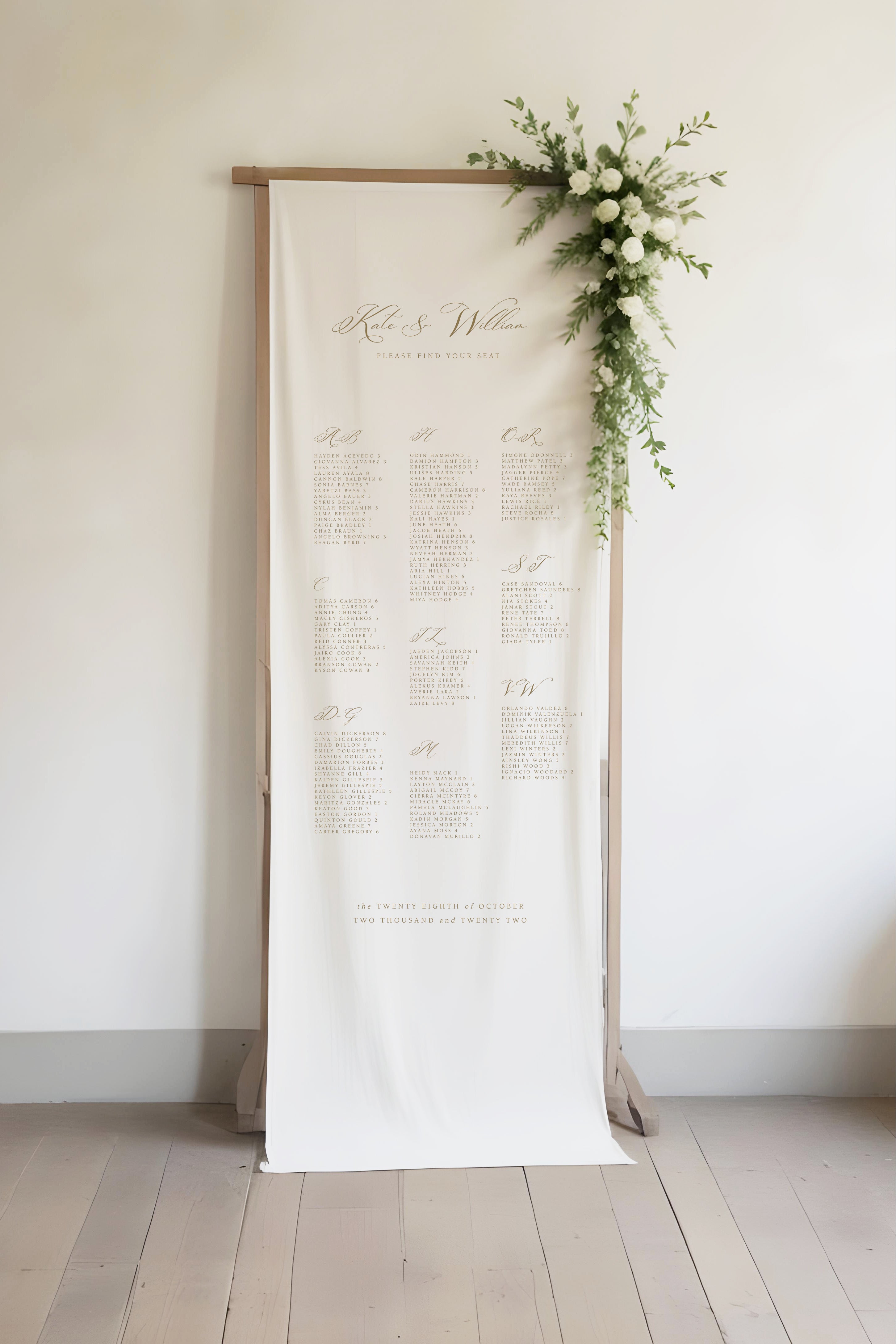 Cotswolds Linen Seating Chart – Smith & The Magpie