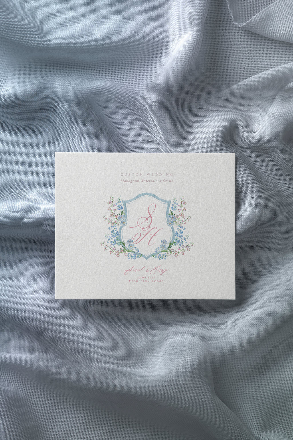 Custom Watercolour Wedding Monogram and Crest – Smith & The Magpie