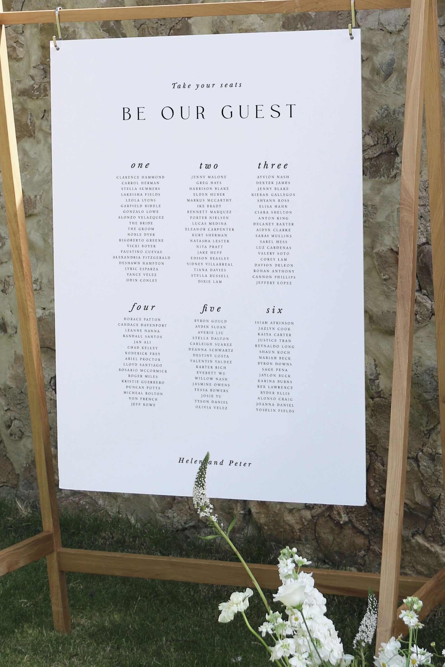 Middleton A1 Wedding Seating Chart – Smith & The Magpie