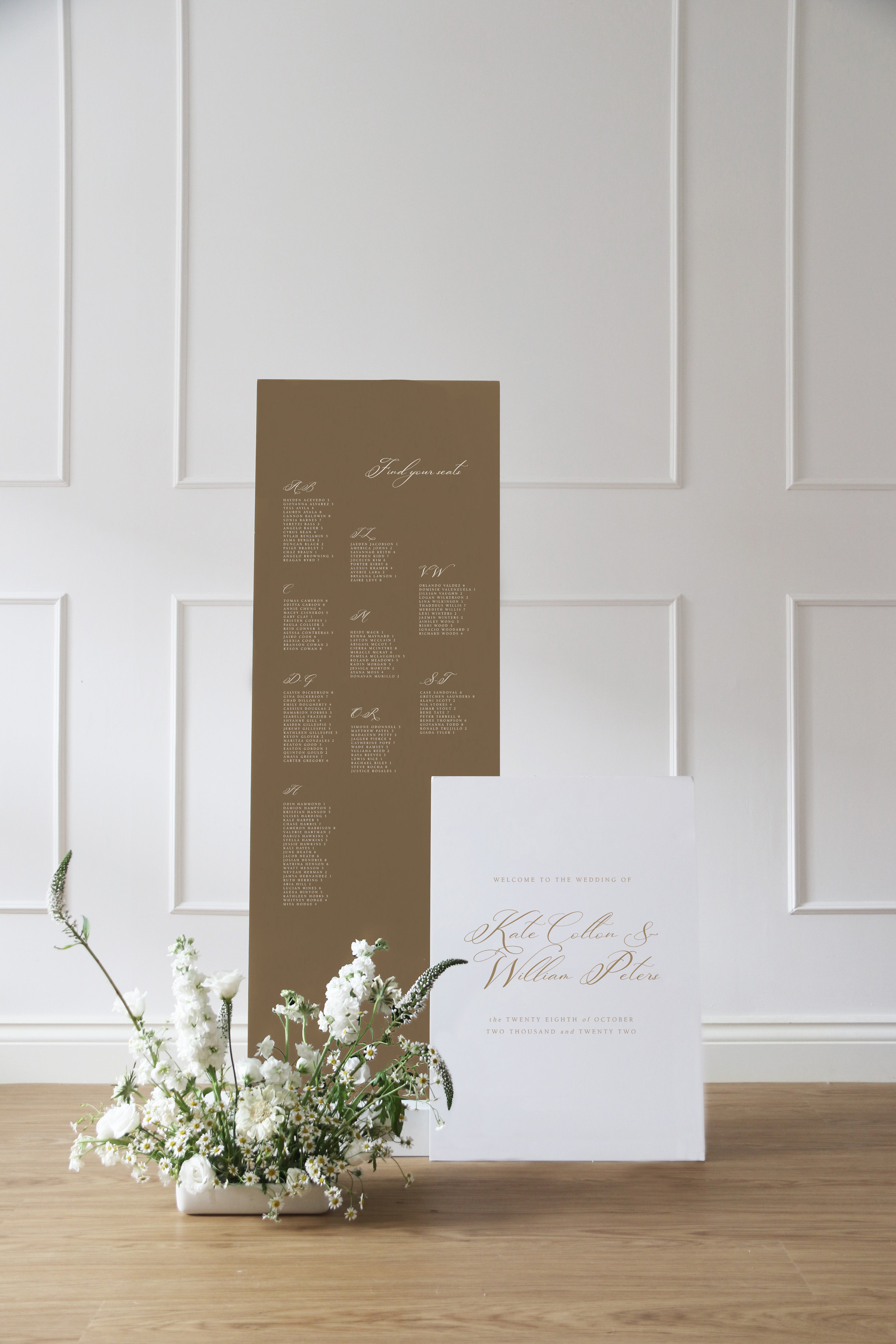 Cotswold Wedding Seating Sign Duo – Smith & The Magpie